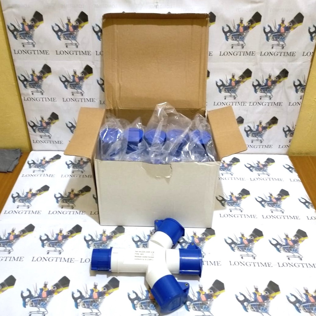 Jual Multiple Outlet Socket 3Pin 16A 220-250V IP44 3 way socket Split ...