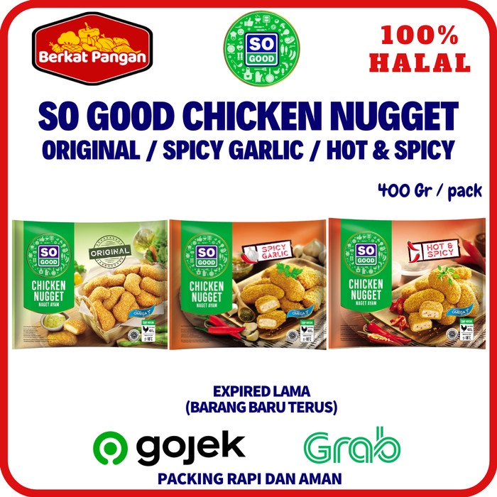 Jual So Good Chicken Nugget Original / Spicy Garlic / Hot & Spicy 400 gr | Shopee Indonesia