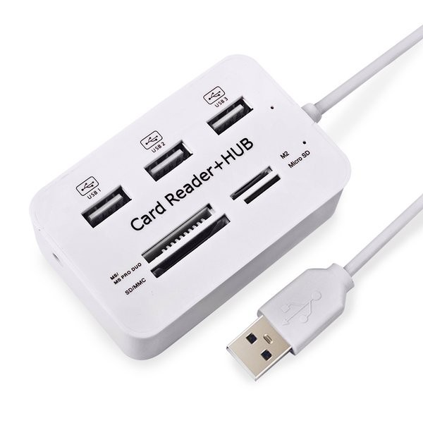 Jual [JaVis] USB HUB 3 Port Combo Multi Card Reader Micro SD TF MS Duo ...
