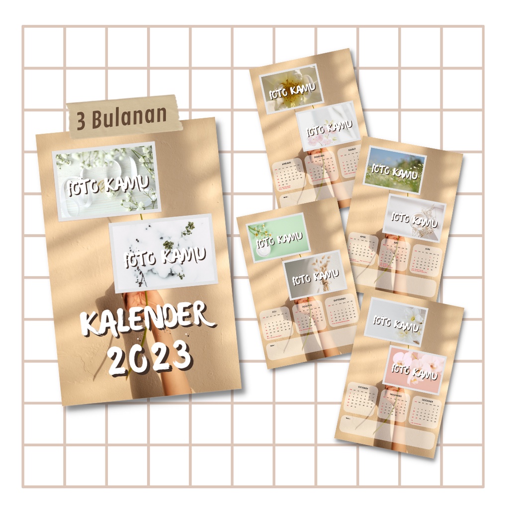 Jual [3 Bulanan] Kalender 2023 Kalender Dinding 2023 Spiral Kalender ...