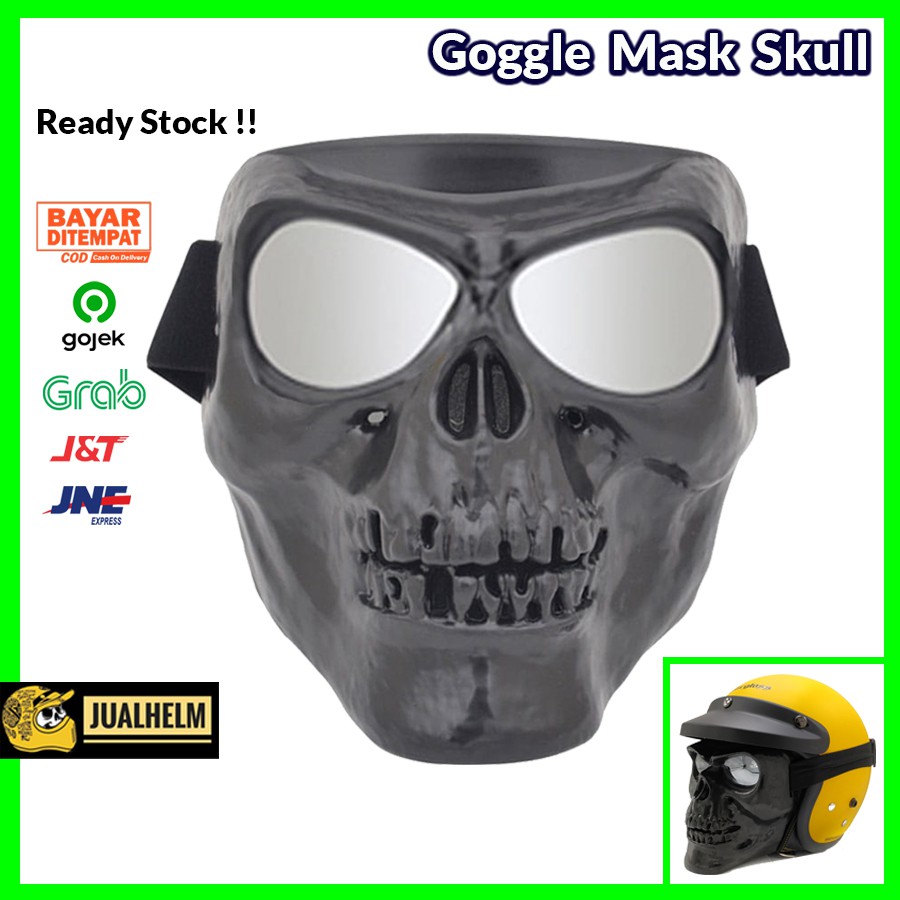 Jual Goggle Mask Skull ( Goggle / Helm / Halface / Full Face ) | Shopee ...