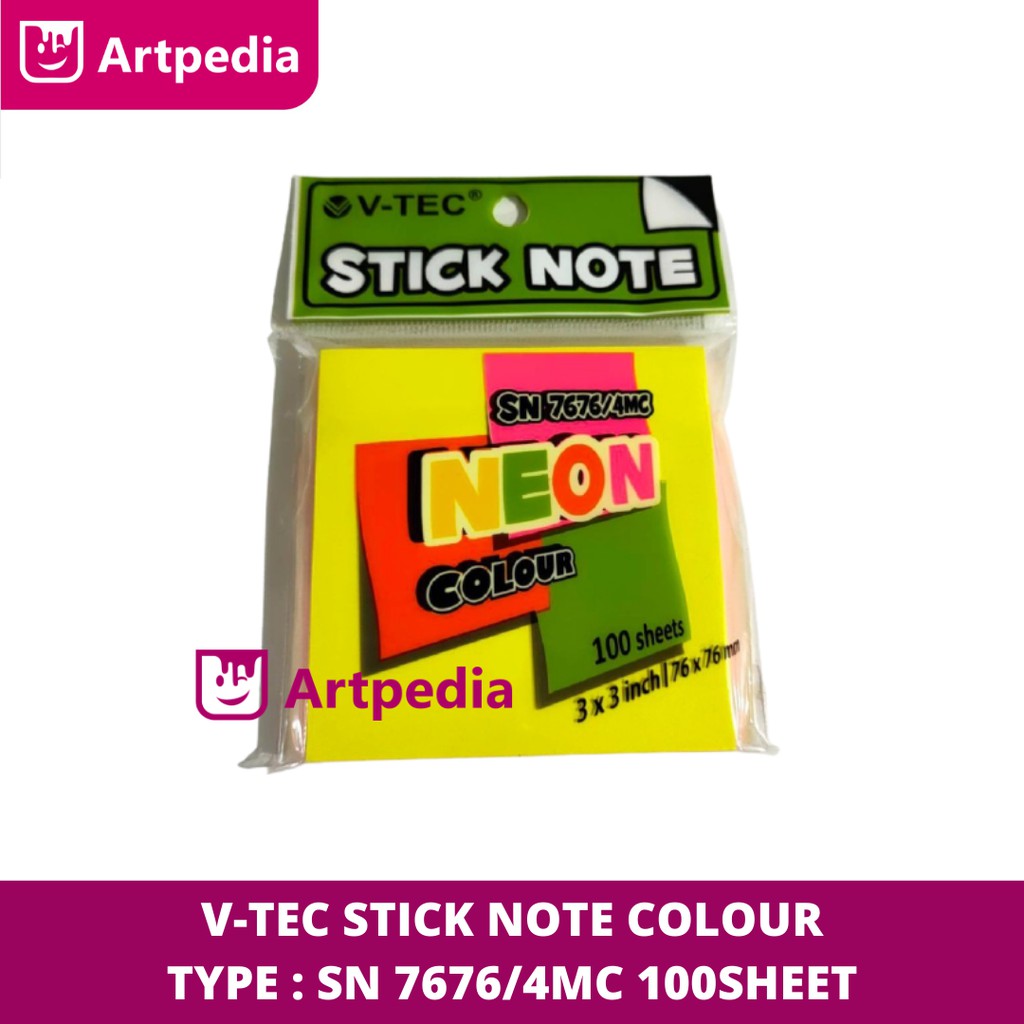 Jual V-TEC STICKY NOTES SN 7676/4 MC / STICK NOTE | Shopee Indonesia