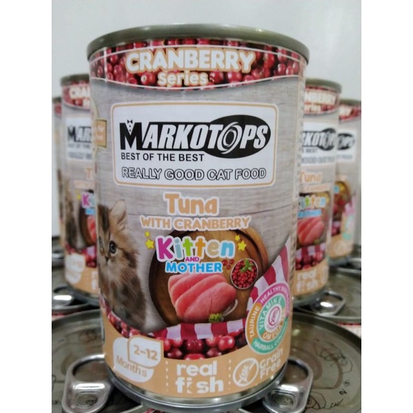 Jual MARKOTOPS TUNA WITH CRANBERRY FOR KITTEN AND MOTHER 400gr | Shopee ...