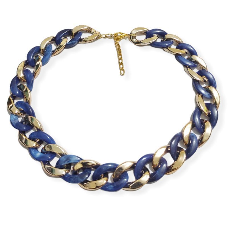 Jual Kalung Choker Retro Rantai Besar Pipih Style Chain Necklace Coker ...