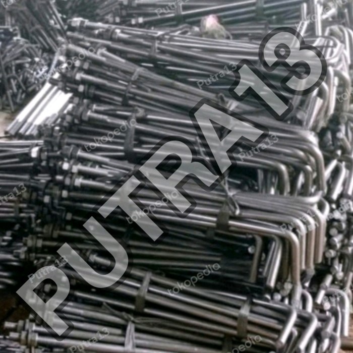 Jual angkur besi hitam/ anchor bolt L - (3/4") 19mm x 40cm | Shopee ...