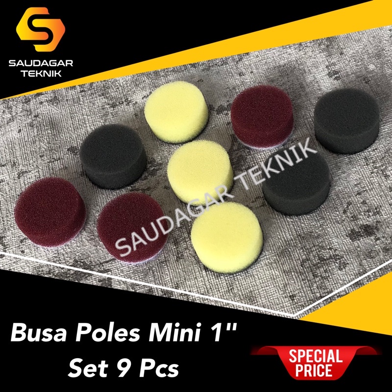 Jual Busa Poles Mini 1 Inch Set Velcro Sponge Wool Polishing Set 1 ...