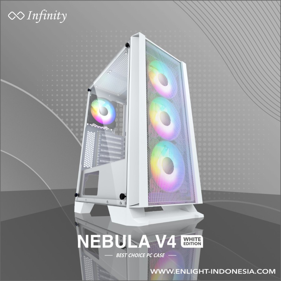 Jual INFINITY NEBULA V4 PUTIH Tempered Glass - ATX, mATX Gaming Case ...