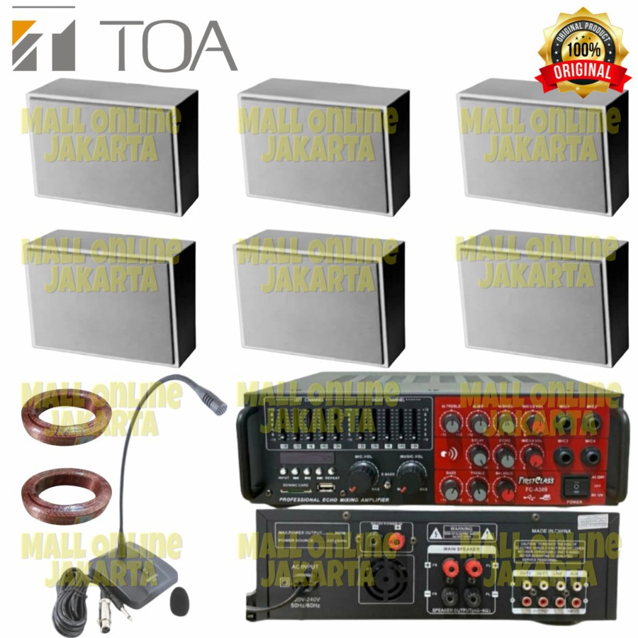 Jual Paket toa Sound system Masjid ruangan indoor 6 speaker Original ...