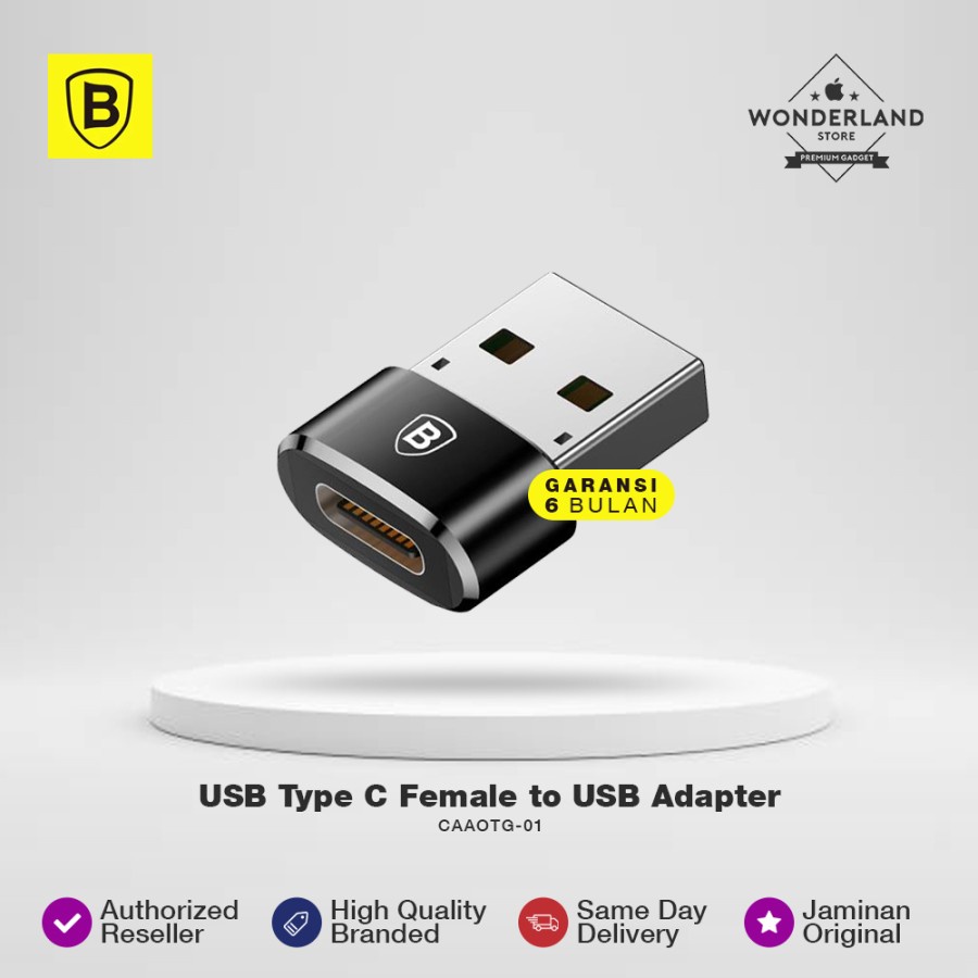 Jual Baseus OTG Converter Adapter Type-C Female to USB-A Male 3A ...