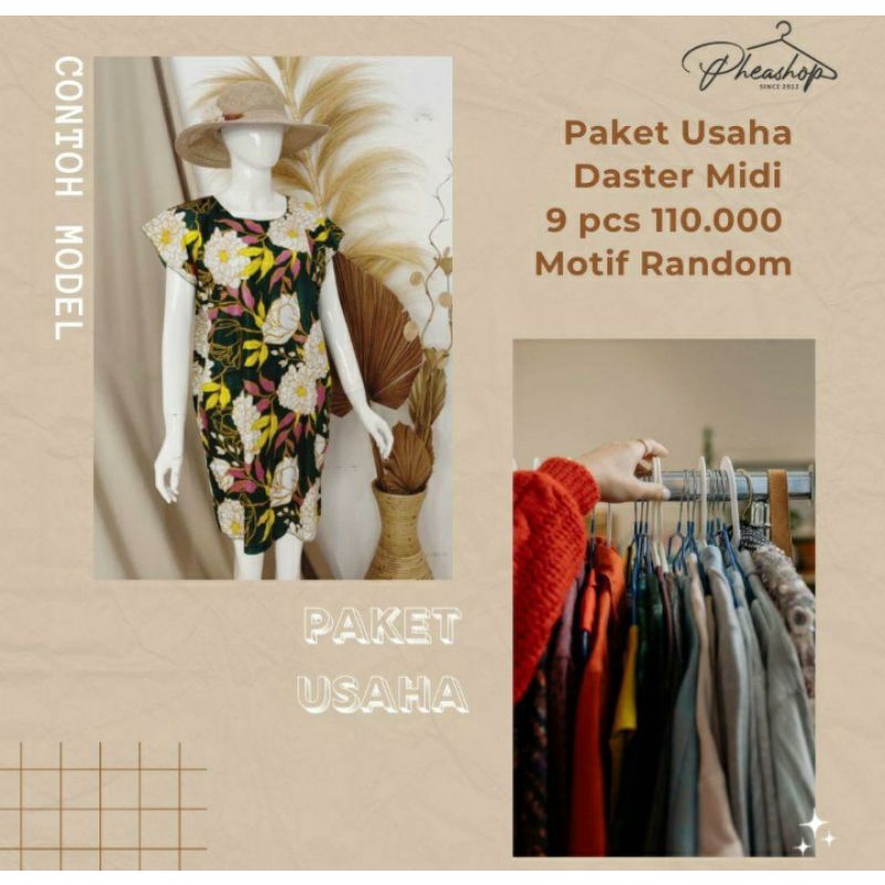 Jual Paket Daster Midi ld 110 bahan rayon(dapat 9 pcs) | Shopee Indonesia
