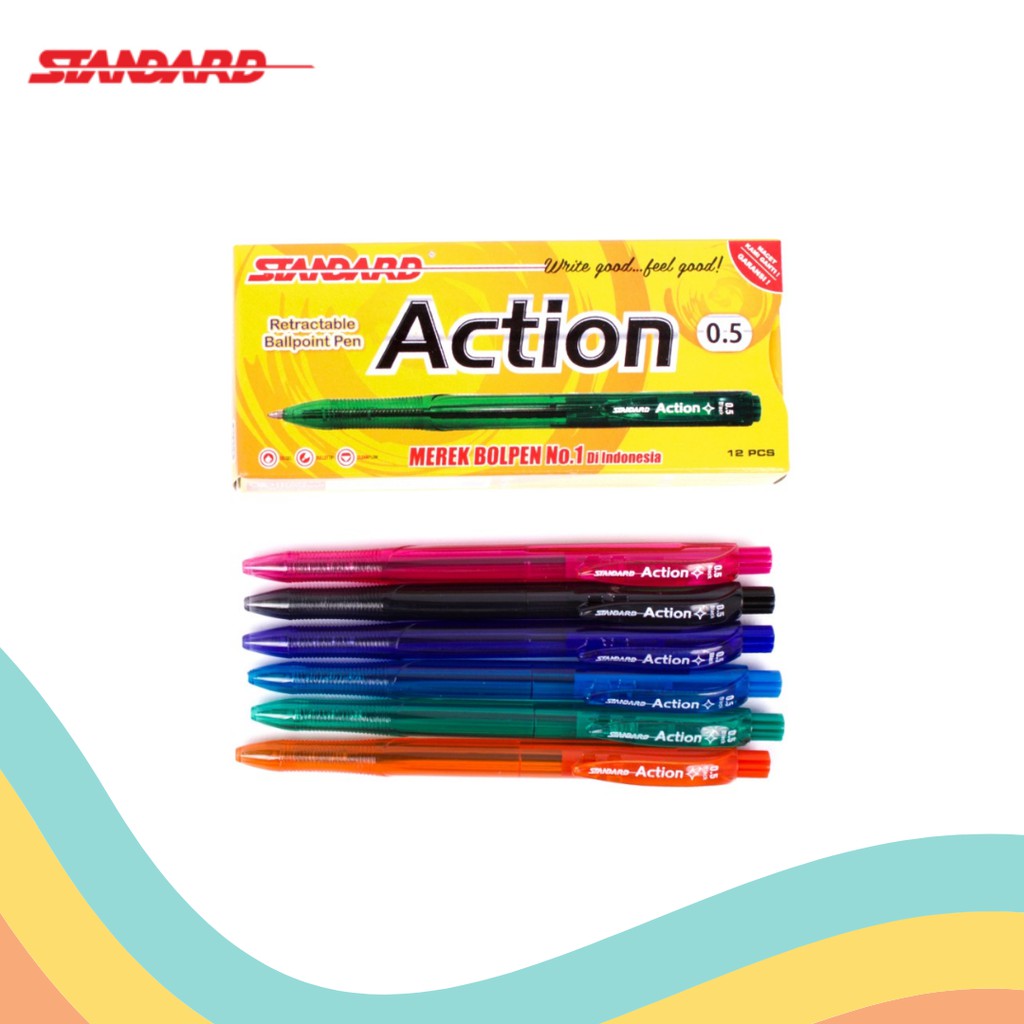 Jual BALLPOINT STANDARD ACTION (12 PCS) | Shopee Indonesia