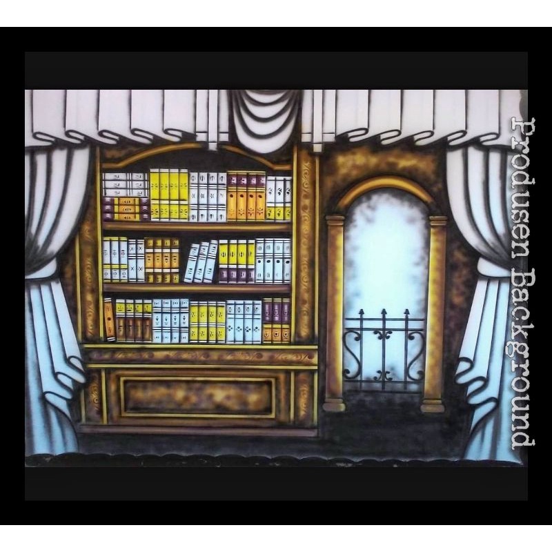 Jual Background Wisuda Rak Buku 3x2,5m Backdrop Studio Photo | Shopee ...