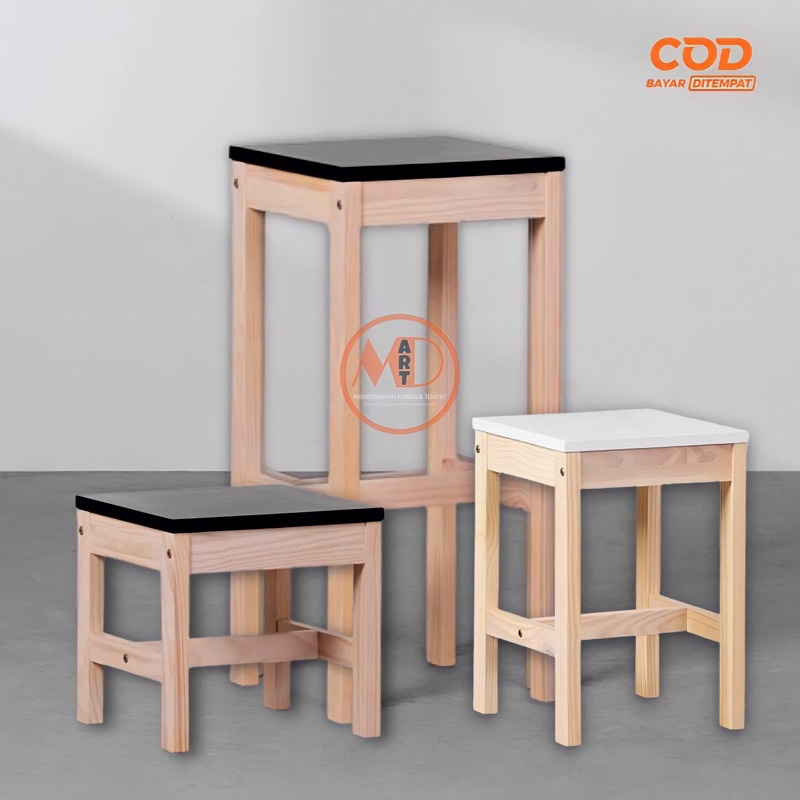 Jual Bangku Kayu Minimalis / Bangku Cafe / Kursi Jongkok / Bangku ...