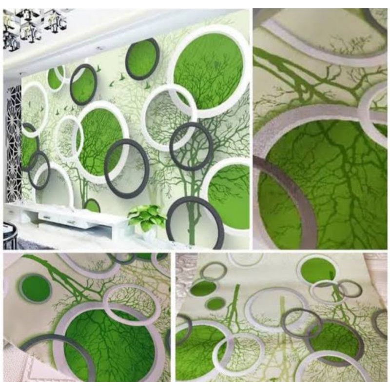 Jual Wallpaper Dinding Motif Polkadot Hijau Premium Quality (45cm x 1m ...
