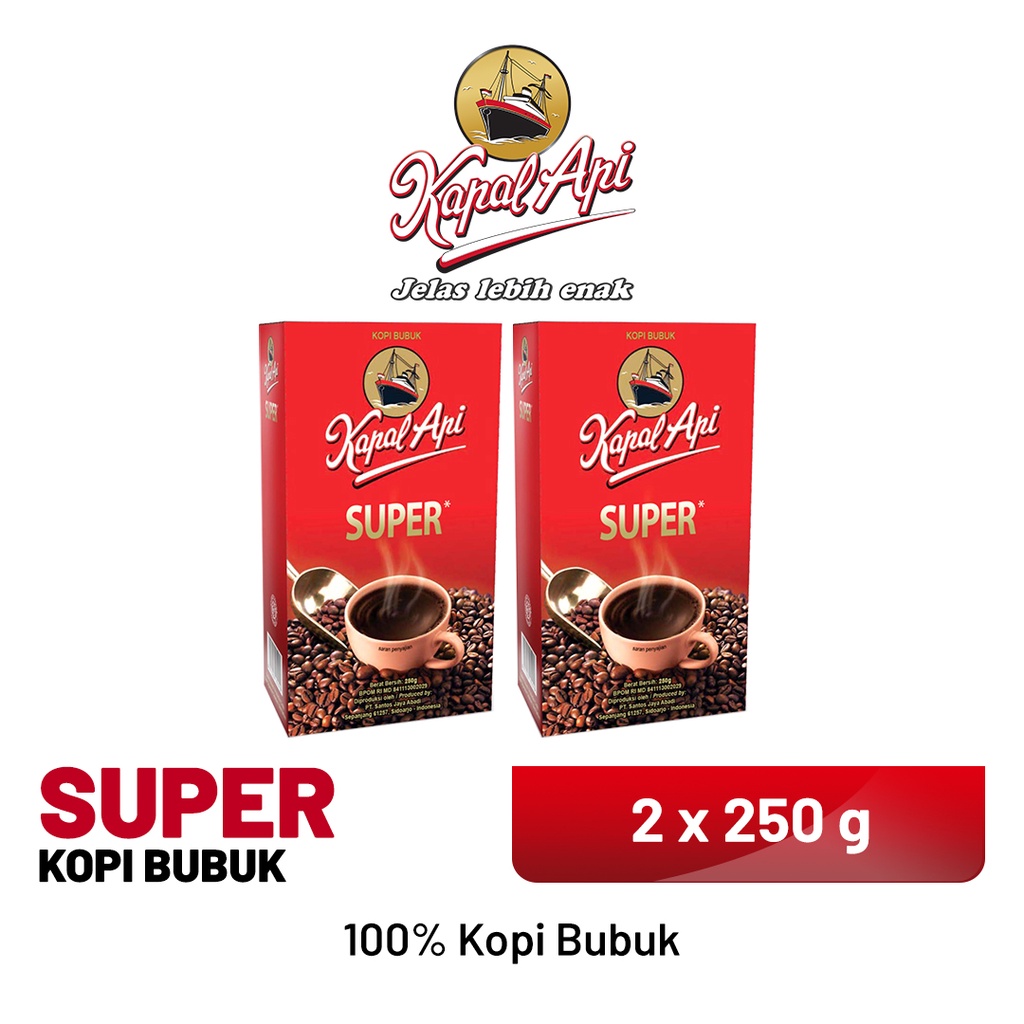 Jual KAPAL API Super - Bubuk Kopi 2 x 250 gr | Shopee Indonesia