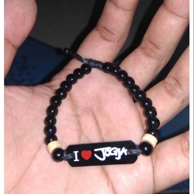 Jual Gelang Batu plat mika cap (I ♥️ JOGJA) | Shopee Indonesia