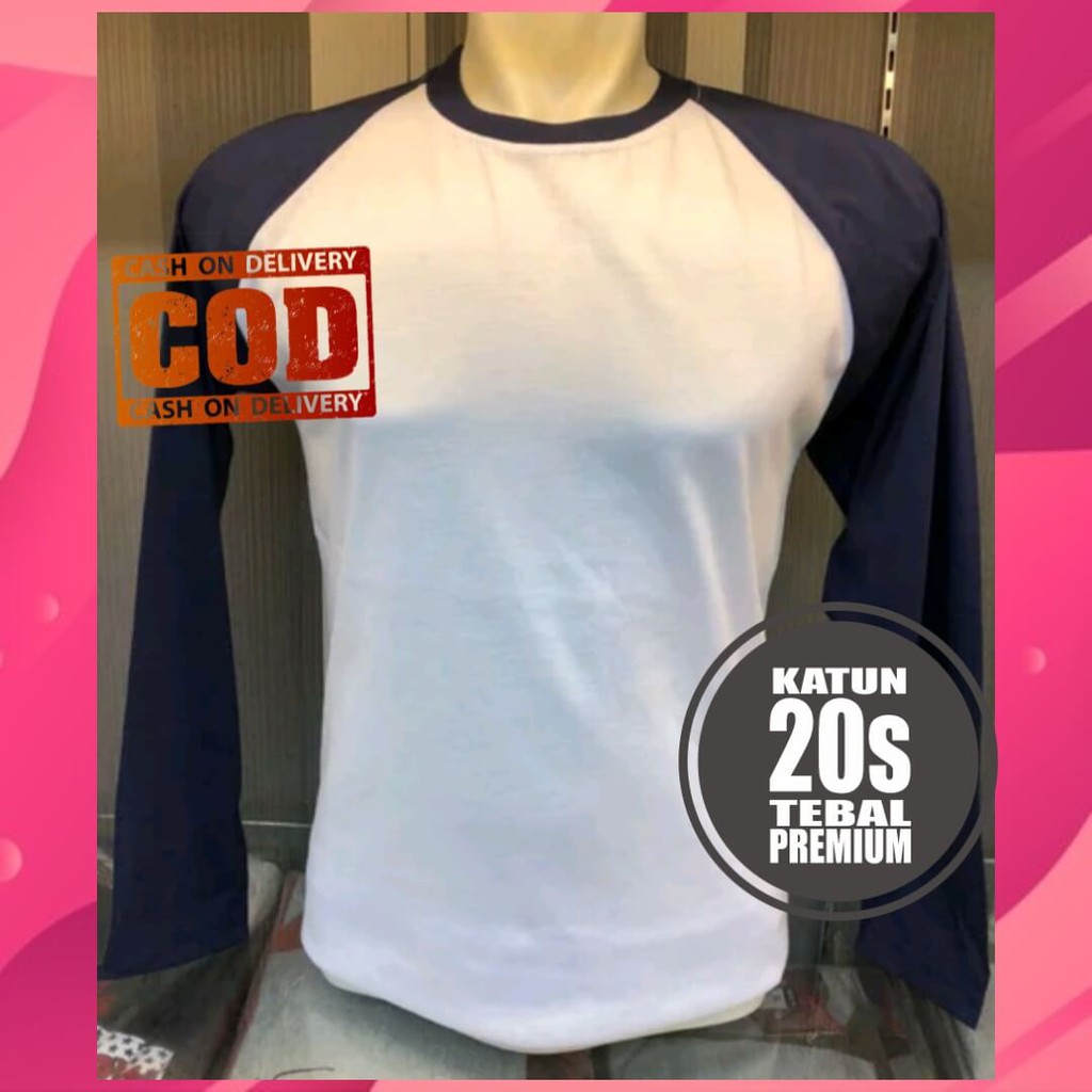 Jual Kaos Polos Raglan Lengan Panjang Cotton Combed 20s Baju Dewasa ...
