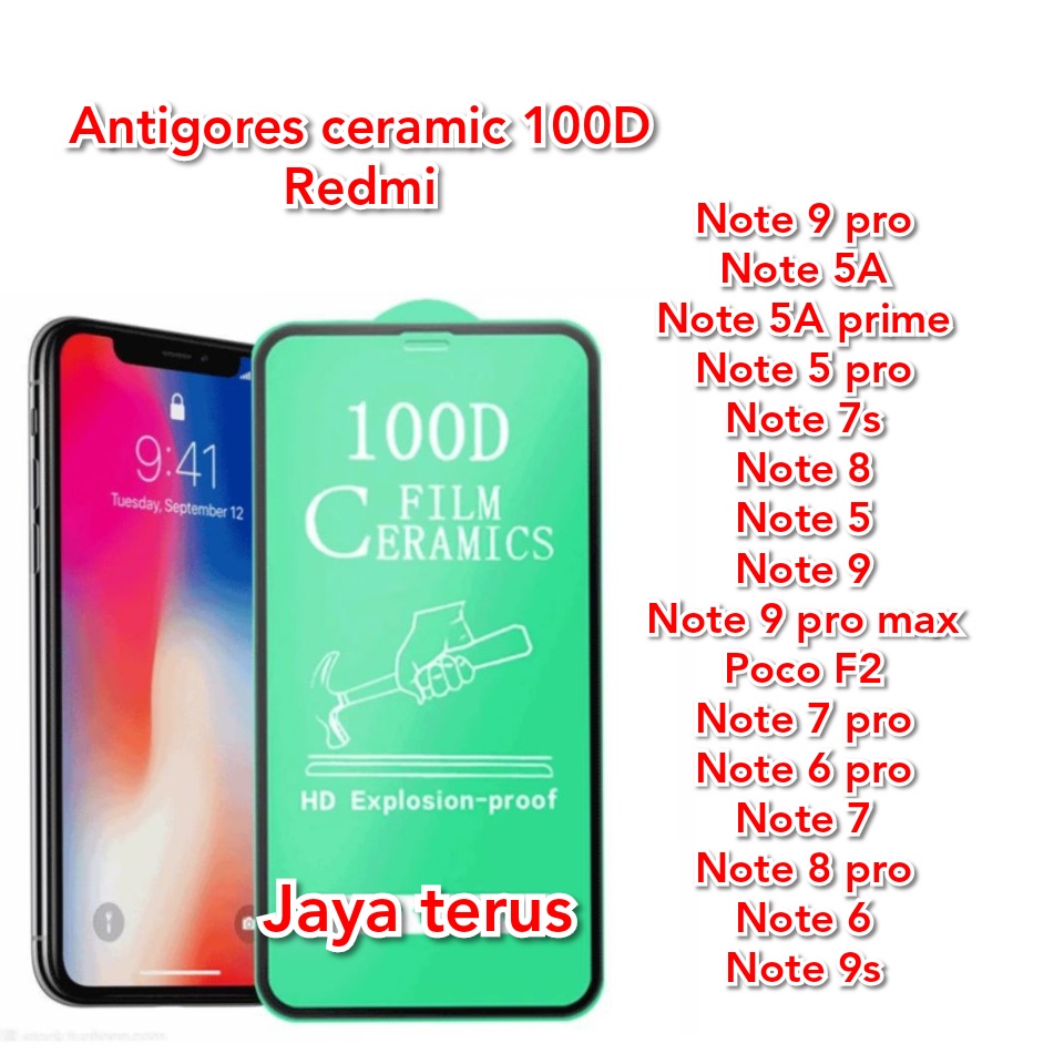 Jual Antigores Cemaric Film READMI Tempered Glass Cover Full NOT 5/5PRO/5T/NOTE 8/8PRO/7/NOTE 9 ...