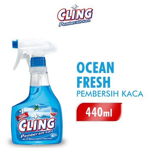Jual CLING BOTOL SPRAY 440ML - Pembersih Kaca Ocean Fresh Biru ...