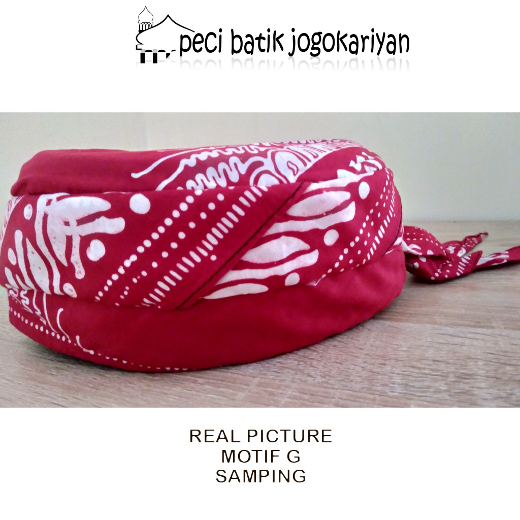 Jual Peci Batik Jogokariyan ( Motif Kumitir Merah ) Kopiah Songkok Kain ...