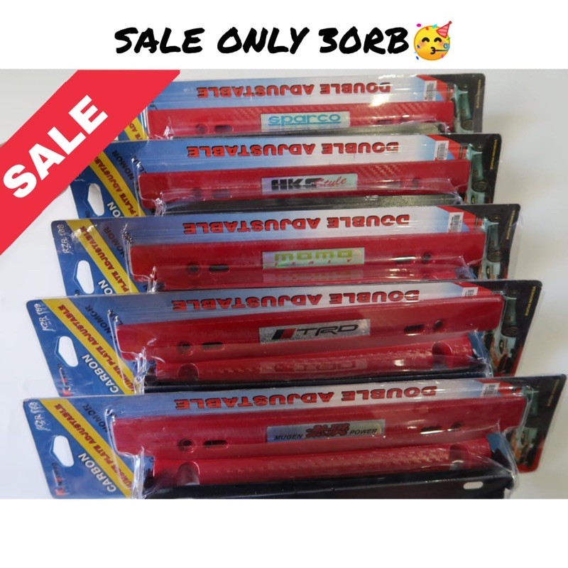 Jual dudukan tatakan tempat plat nomor jdm racing karbon merah | Shopee ...