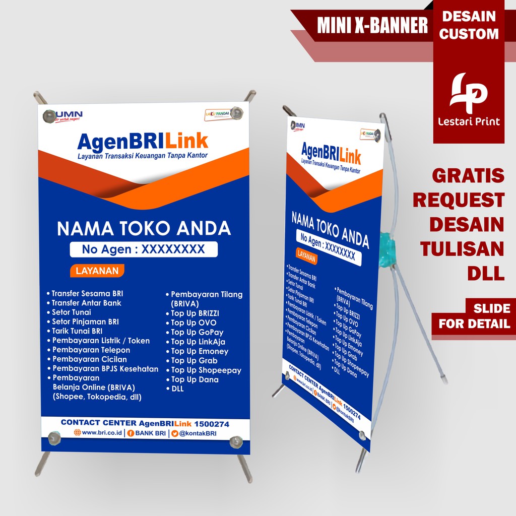 Jual MINI X BANNER BRILINK / CUSTOM / GRATIS DESAIN / BISA REQUEST ...