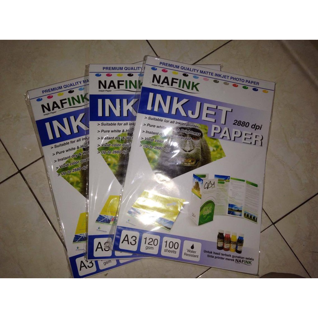 Jual KERTAS Photo SINGLE SIDED MATTE INKJET PAPER A3 120 GRAM 100 ...