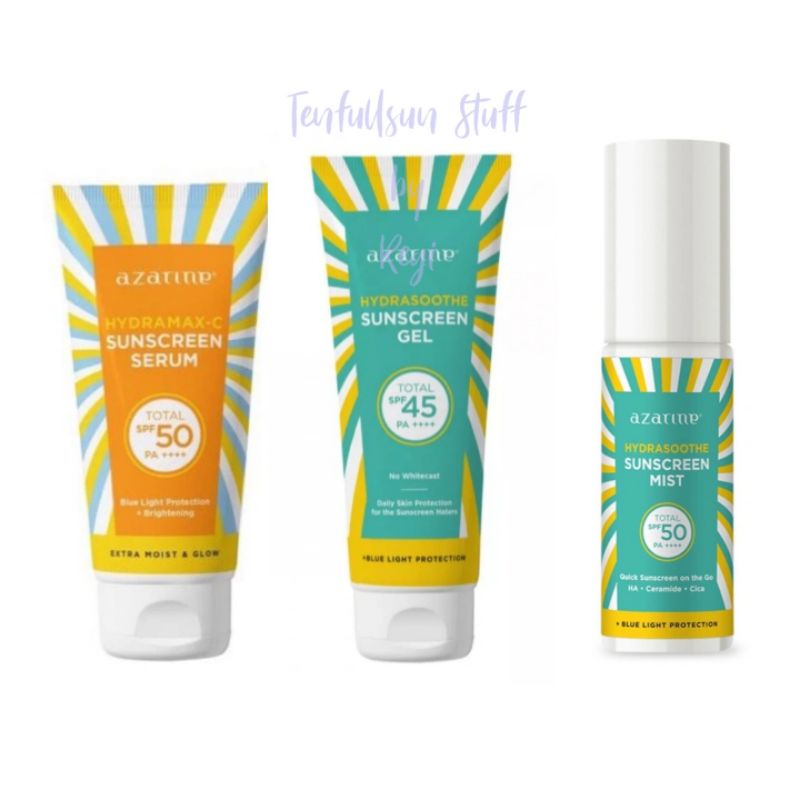 Jual Azarine Sunscreen (Hydrasoothe Gel Spf 45, C Serum Spf 50, Mist ...