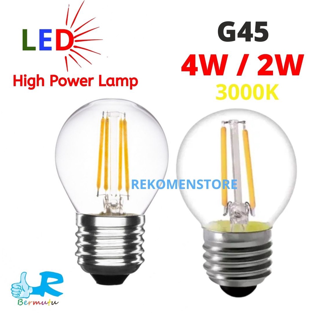 Jual Lampu LED G45 4W G45 2W Edison Filament G45 2 WATT G45 4 WATT Kuning 2700K BULAT PINGPONG ...