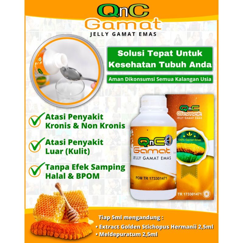 Jual QnC Jelly Gamat Emas Asli 100% | Original Dari Ekstrak Teripang ...