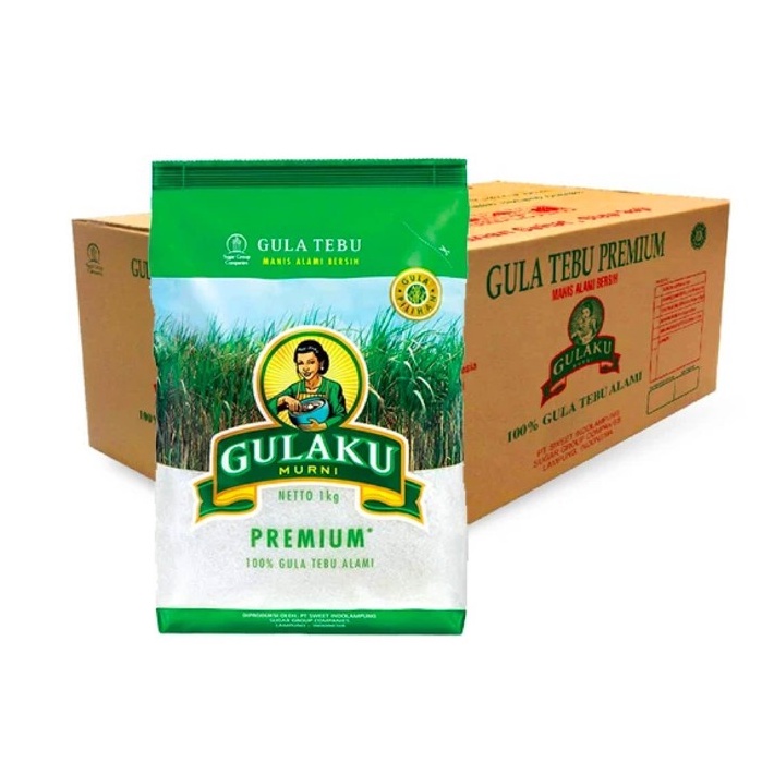 Jual Gulaku Premium Gula Pasir Kristal Putih Hijau Ijo 1kg 1 kg 1 Dus Karton Box isi 24 Gojek ...