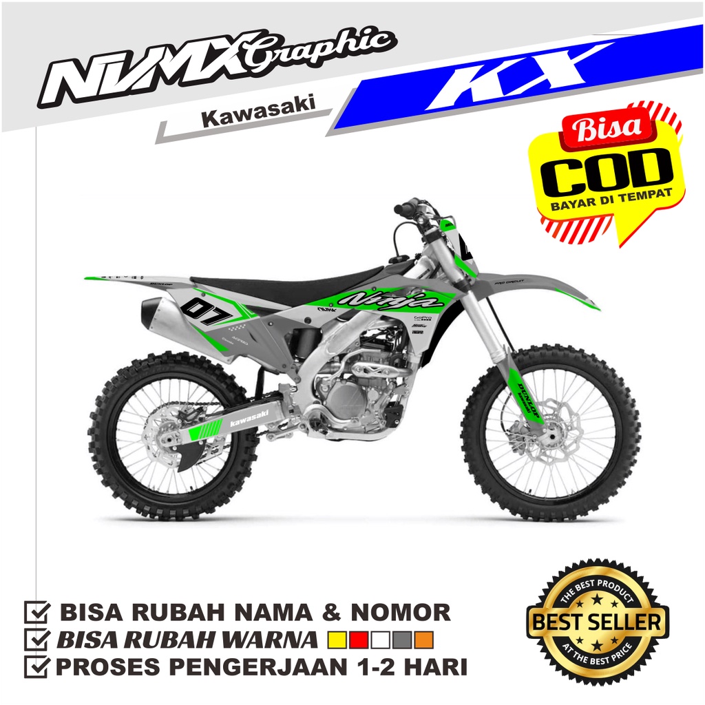 Jual DECAL CUSTOM KX 250-450F STIKER VARIASI KX HIJAU | Shopee Indonesia