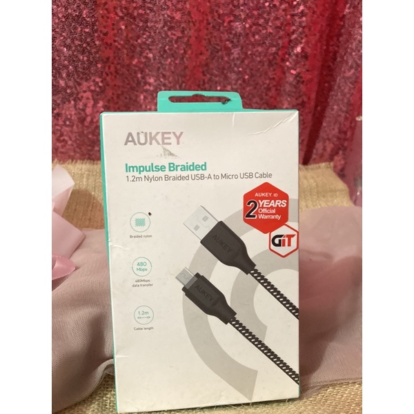 Jual aukey impulse braided cable | Shopee Indonesia
