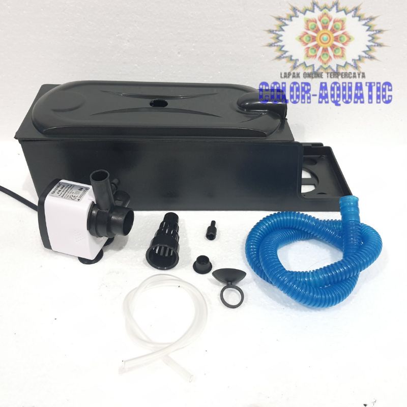 Jual Top filter aquarium ikan ARMADA AM 666 box filter full set lengkap ...