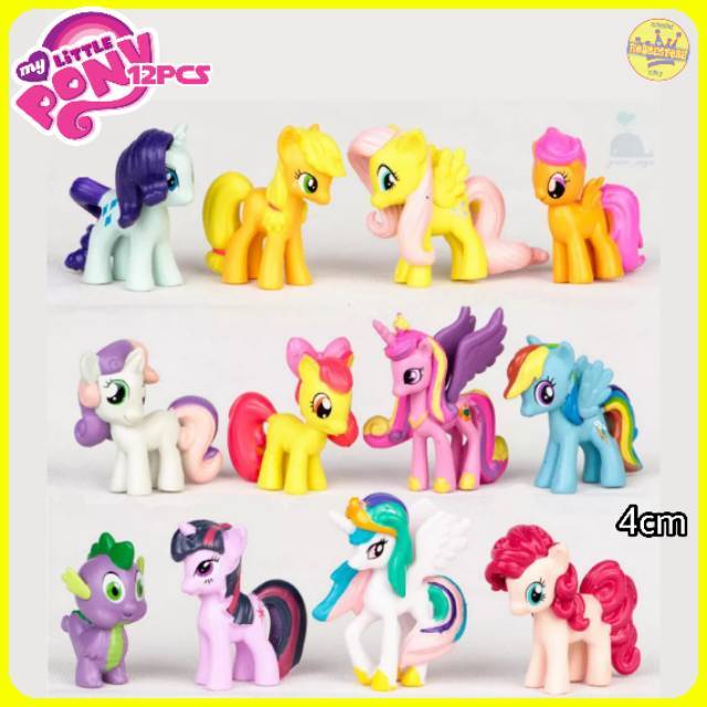 Jual Action Figure MY LITTLE PONY 4cm set isi 12 pcs Mainan Miniatur ...
