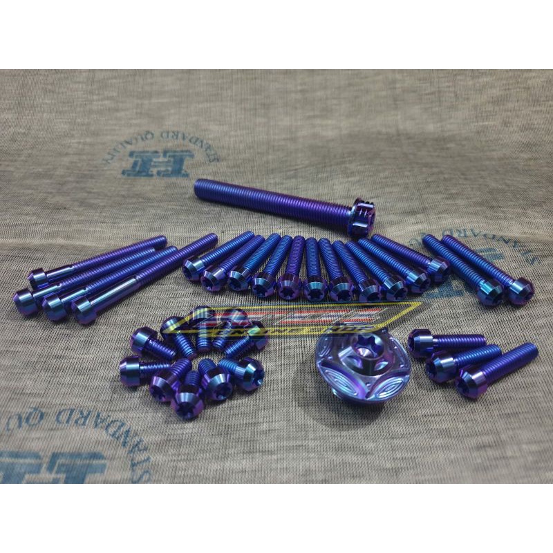 Jual Baut titanium set mesin bak kopling magnet ninja r ninja ss original titanium | Shopee ...