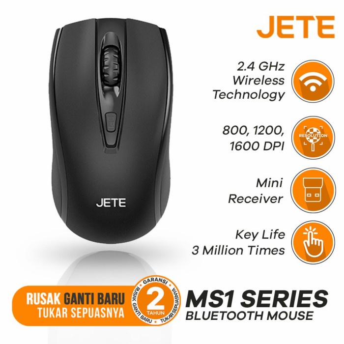 Jual JETE MOUSE WIRELESS MS1 / MOUSE KOMPUTER | Shopee Indonesia