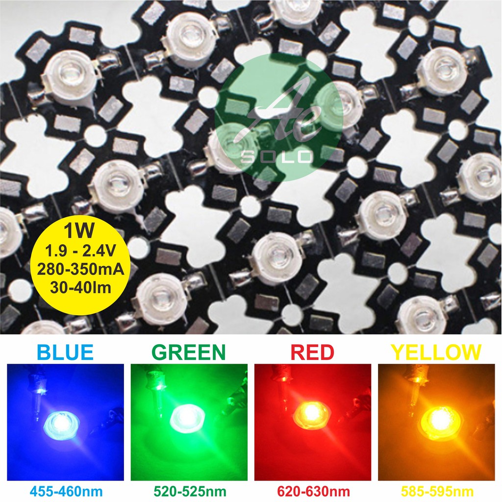 Jual Yellow HPL 1W 3W High Power LED Kuning 585-595nm dgn PCB Aluminium ...