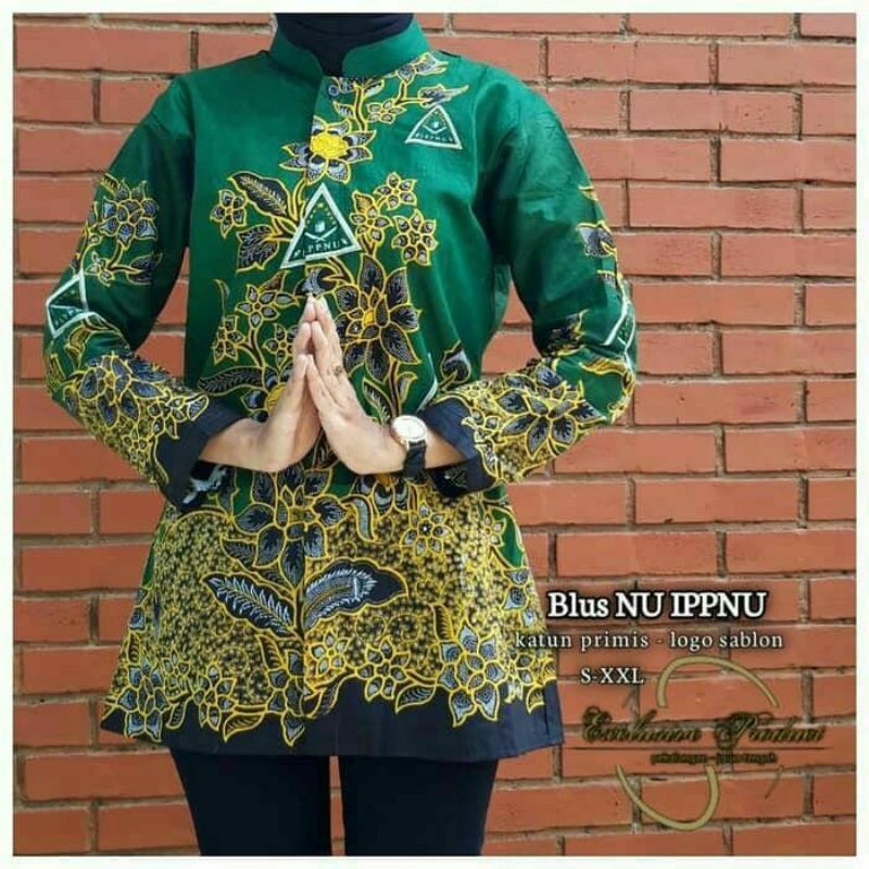 Jual Batik Ippnu Nasional-Batik Hijau kekinian-Batik Hijau-Batik ...
