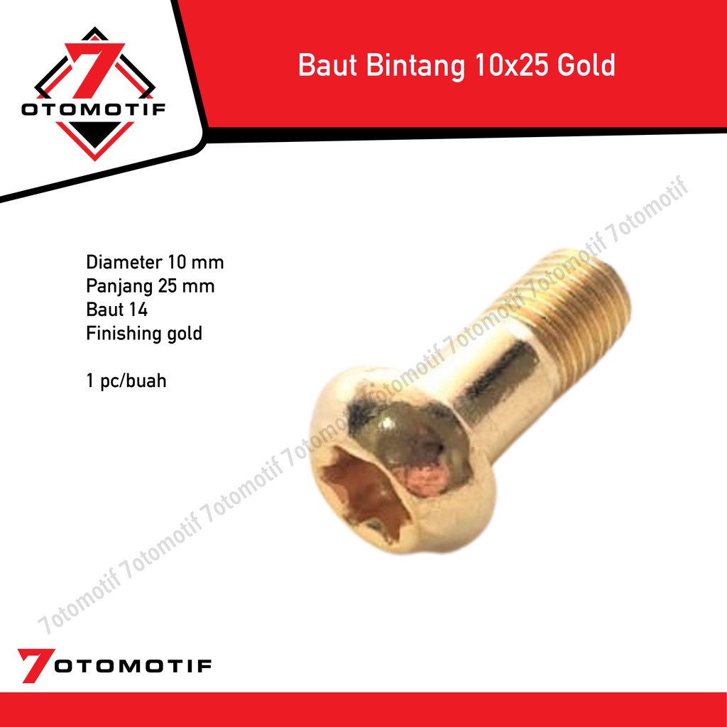 Jual Baut Bintang Yamaha 10x25 Gold | Shopee Indonesia