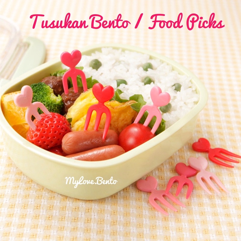 Jual Tusukan Bento Heart Fork Pick Love Hati Food Picks Garpu Buah Bento Tools Torune Bekal ...