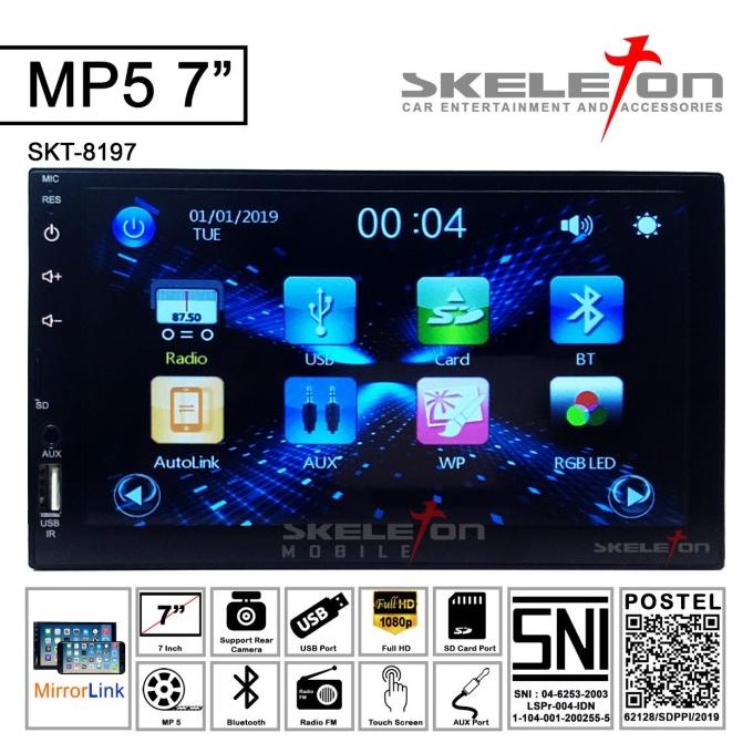 Jual Skeleton Double Din 7inch MP5 SKT-8197 Universal / HEAD UNIT MOBIL ...
