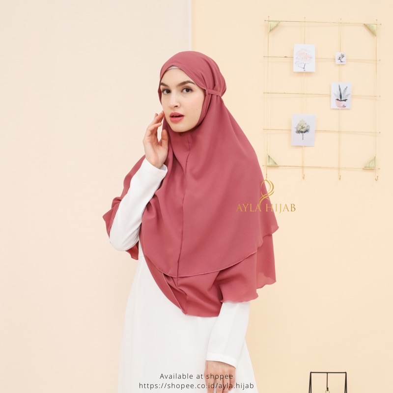 Jual Khimar Kayla tali ,jumbo 2 layer non pet tali diamond | Shopee ...