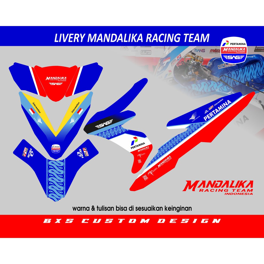 Jual STICKER DECAL FULL HONDA BEAT LIVERY MANDALIKA RACING TEAM SAG ...