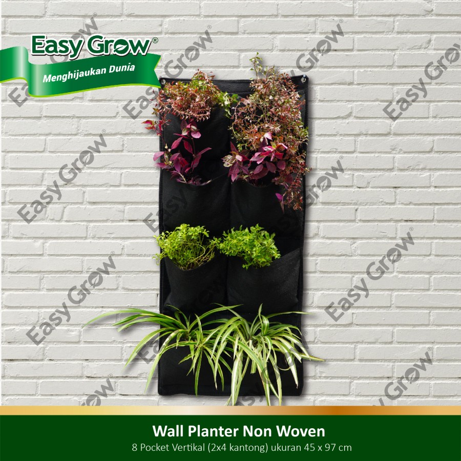 Jual NON WOVEN WALL PLANTER 8 POCKET VERTICAL POT DINDING 8KANTONG ...