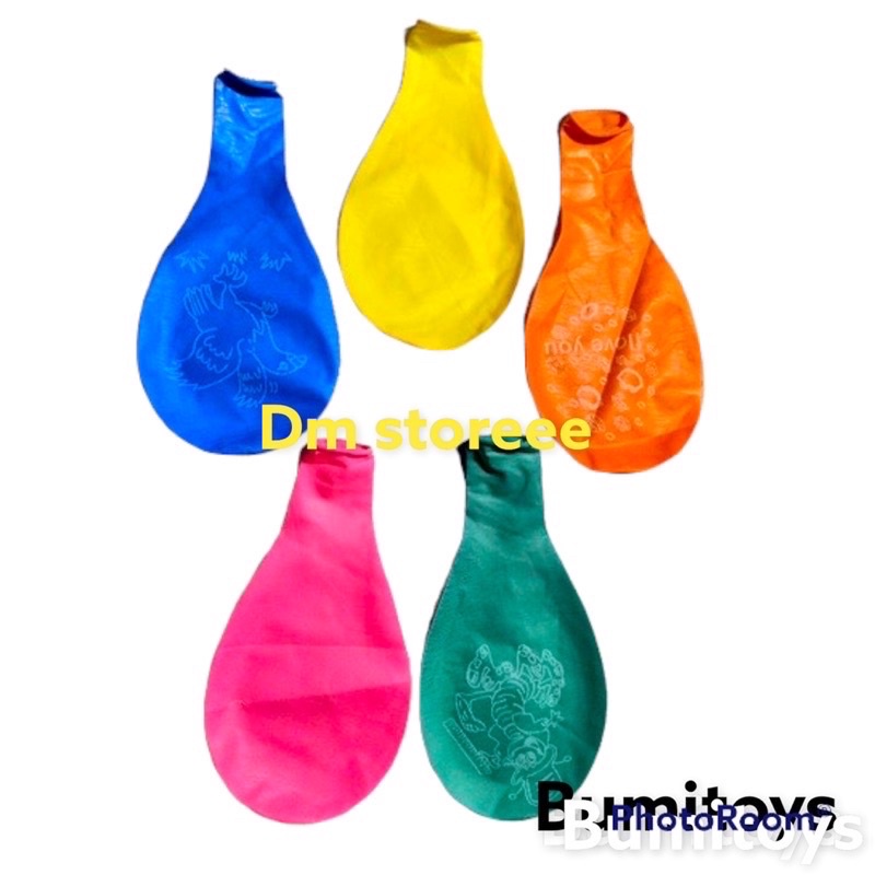 Jual balon motif 7inc tanggung / balon motif karakter / balon panda ...