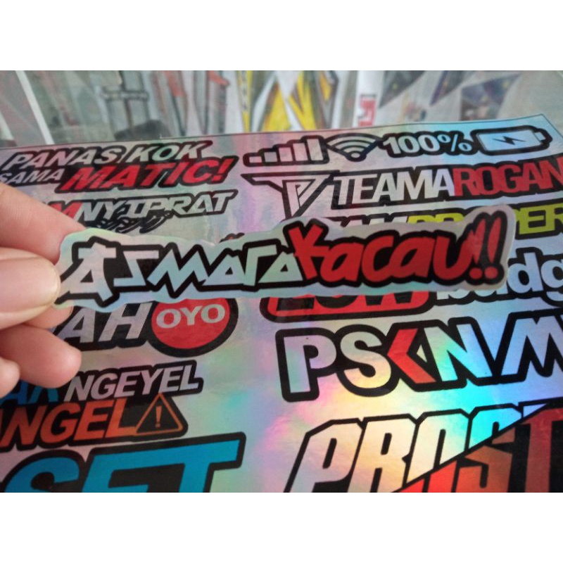 Jual sticker kata kata - sticker hologram - sticker printing -sticker vinyl- sticker viral ...