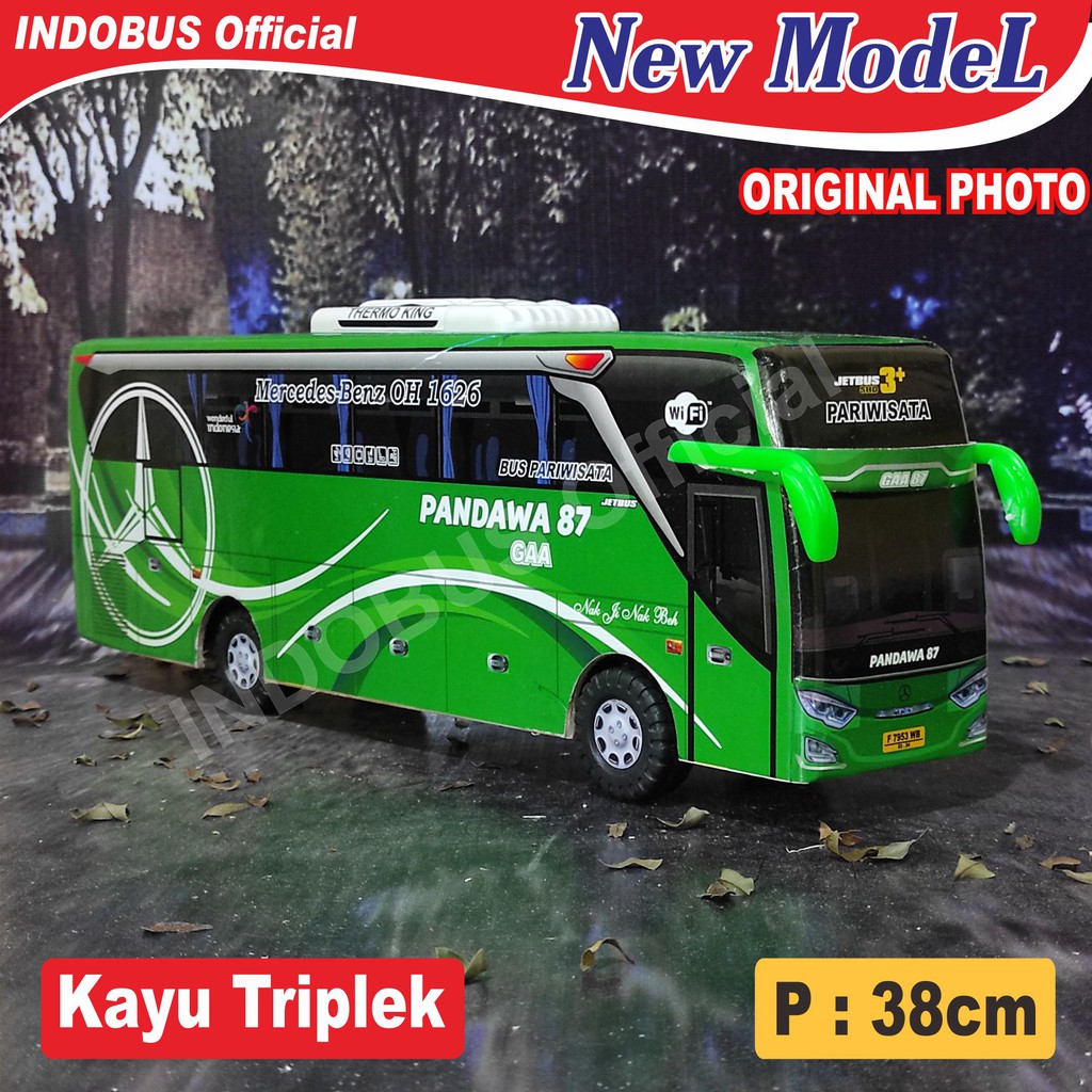 Jual INDOBUS Miniatur Bus Bis Pandawa 87 Hijau JB3 Plus SHD | Shopee ...