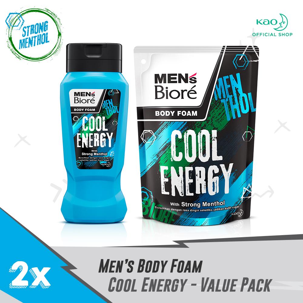 Jual Men's Biore Body Foam Cool Energy 250 mL + Cool Energy Refill 450 ...