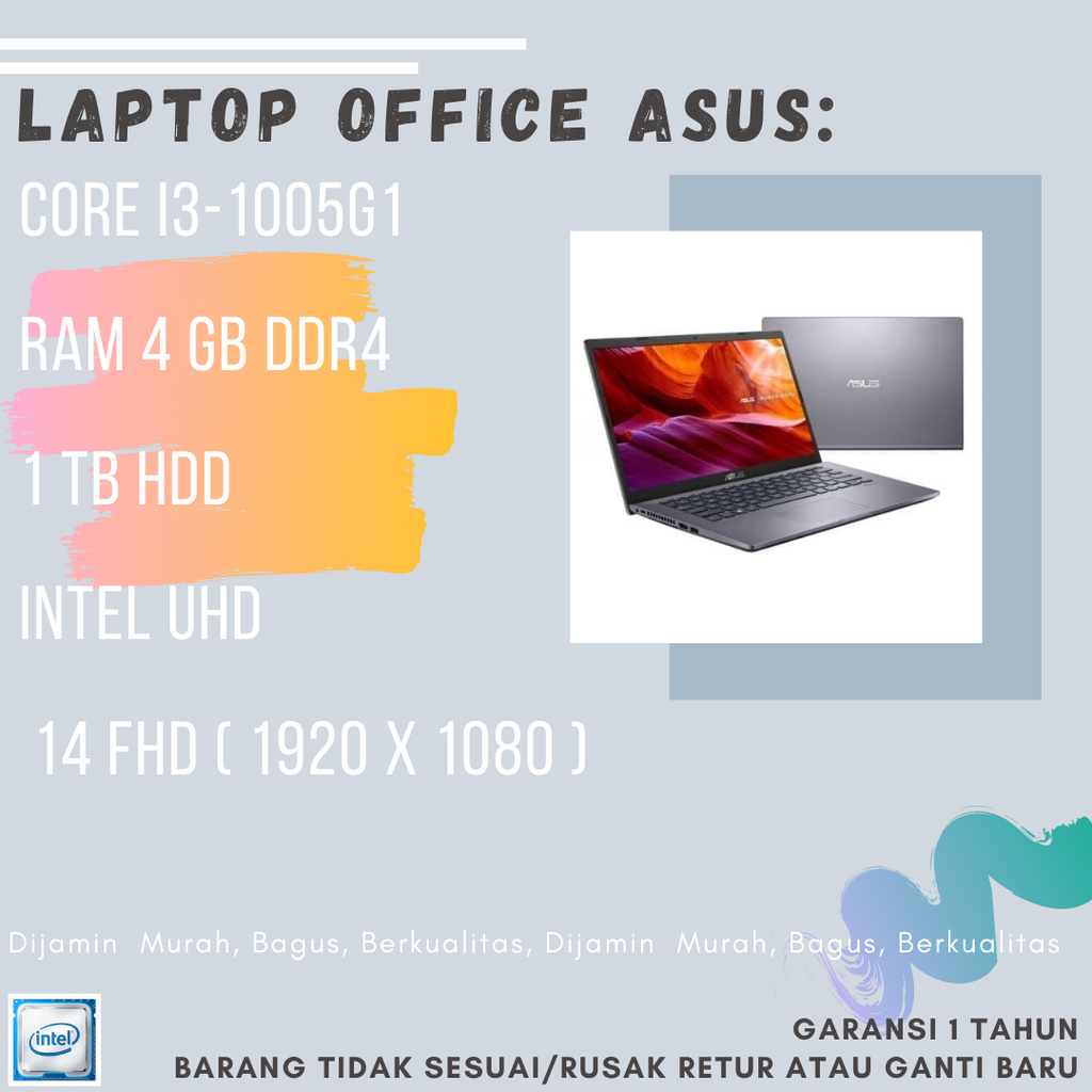 Jual LAPTOP OFFICE ASUS I3 1005G1 4GB 1TB E140 | Shopee Indonesia